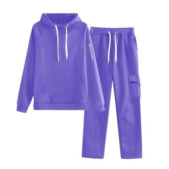 Generic V&ecirc;tements de sport pour femme en coton et lin &agrave; jambes larges deux pi&egrave;ces avec pantalon &agrave; paillettes pour femme - Ensemble de surv&ecirc;tement pour femme, 