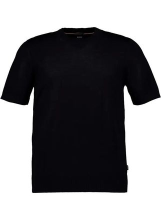 HUGO BOSS Herren T-Shirt schwarz Merinowolle