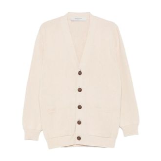 Golden Goose Femme, Pulls, Beige, Taille: M Cardigan Boutonn&eacute; en Maille C&ocirc;tel&eacute;e