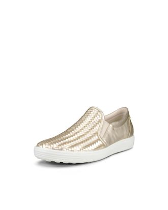Ecco Damen Soft 7 Woven Slip on 2.0 Sneaker, Reines Weißgold, 8-8.5