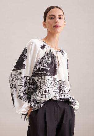 Seidensticker Damen Oversized Fit Langarm Bluse, Wei&szlig;, 38