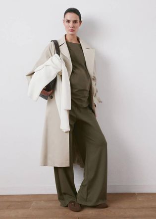 Mango Gerade Umstandshose khaki - Damen - L - MANGO