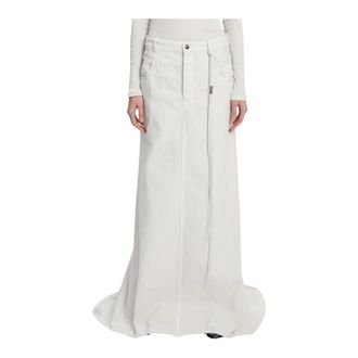 Ann Demeulemeester Femme, Jupes, Blanc, Taille: 36 FR Jupe Confort avec 5 Poches