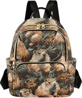 Mnsruu Mini sac à dos pour femme Marmotte Forêt Écureuil Petit sac à dos tendance pour femme Sac à dos décontracté, Multi810, S