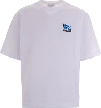 Maison Kitsun&eacute; Homme, Tops, Blanc, Taille: S T-Shirt Col Rond