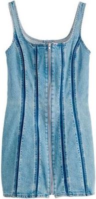 Levi's Robe courte avec zip avant en denim de coton m&eacute;lang&eacute;