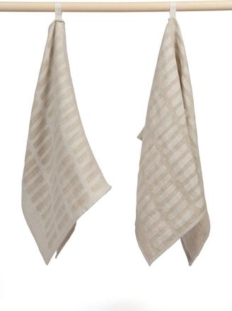 Artek Alvar Aalto Siena 2er-Set Geschirrtuch 100% Leinen White/Natural/beige