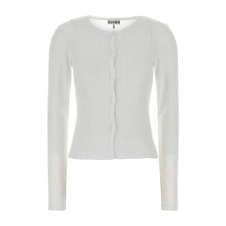 Ganni Femme, Pulls, Blanc, Taille: 38 FR Cotton Top