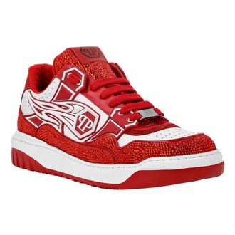 Philipp Plein Homme, Chaussures, Rouge, Taille: 45 EU Moon Walker Low-Top Baskets