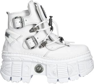 New Rock Femme, Chaussures, Blanc, Taille: 38 EU Bottes &agrave; cheville