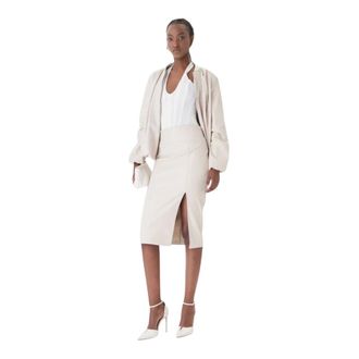 Rinascimento Femme, Jupes, Blanc, Taille: 42 FR Jupe en similicuir
