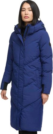 Marikoo Damen Wintermantel (S-5XL) - gesteppt, abnehmbare Kapuze, Druckknopfverschlussleiste - N101 - Navy Gr&ouml;&szlig;e L - Gr.L