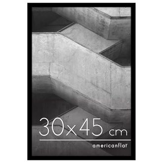 Americanflat Bilderrahmen 30x45 cm aus Kunststoff - schmaler Bilderrahmen 45x30 cm mit Plexi-Scheibe - Fotorahmen mit integrierter Aufh&auml;ngung f&uuml;r Hoch- und Querfor