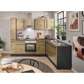 Casa home24 Apothekerschrank 30 x 211 x 57cm Braun/Eiche Artisan Dekor