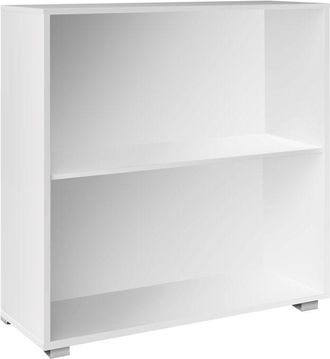 Deuba CASARIA Étagère bibliothèque Vela en MDF Meuble de rangement avec ou sans portes pour salon bureau chambre 2 compartiments blanc