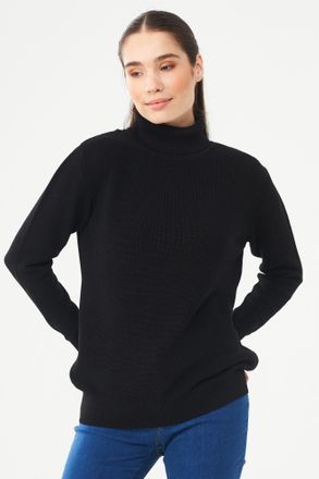 ORGANICATION Damen vegan Rollkragenpullover Schwarz