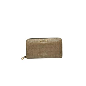 Miu Miu Portefeuille Vintage Pr&eacute;-poss&eacute;d&eacute; effet croco - Femme - Pre-owned - Beige - Taille: ONE Size