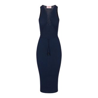 Iceberg Femme, Robes, Bleu, Taille: 36 FR Robe en viscose c&ocirc;tel&eacute;e avec liens tress&eacute;s