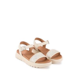 Geox Sandales plates Xand 2.1S en cuir m&eacute;lang&eacute;