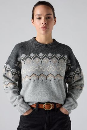 Levi's Charlotte Fairisle Crewneck Sweater - Femme - Gris / Chloe Fairisle Heather Grey - XS
