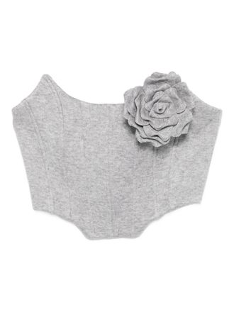 Giuseppe Di Morabito haut-corset &agrave; fleurs - Gris
