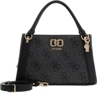 Guess sac &agrave; main sac &agrave; &eacute;paule bandouli&egrave;re Karnilla Logo Girlfriend Satchel Coal Logo gris fonc&eacute;