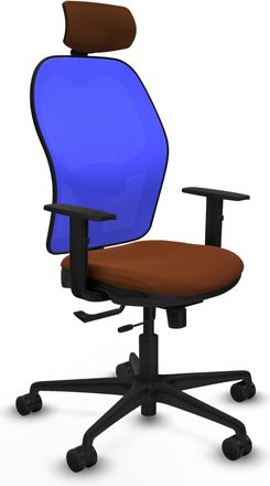 Piqueras y Crespo Ergonomischer Chorquera Stuhl mit 1D-Armlehnen, h&ouml;henverstellbarer Lendenwirbelst&uuml;tze und h&ouml;henverstellbarem Kopfteil und Neigungsverstellung, ausgest