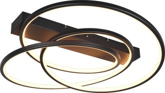 Trio Leuchten LED Deckenleuchte Darvin 649110132, Metall Schwarz matt, inkl. 34 Watt LED, Lichtfarbe einstellbar, Switch Dimmer
