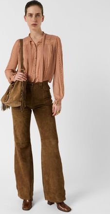 Gerard Darel Chemise en dentelle &agrave; col lavalli&egrave;re - CYRANA - Nude