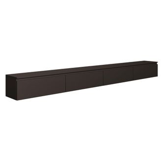 Selsey TV Lowboard H&auml;ngend 300 cm Schwarz 4 F&auml;cher mit Klappfronten Elegantes Design f&uuml;r Moderne Wohnzimmer Spanplatte 16 mm Stauraum f&uuml;r Elektronik Ideal f&uuml;