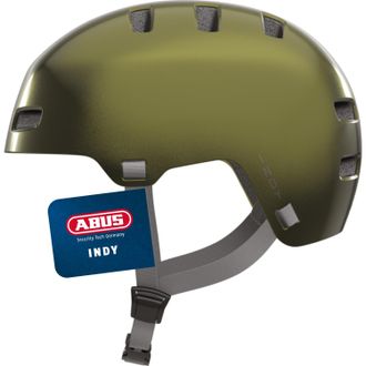 ABUS Fahrradhelm INDY - Dirt-Helm f&uuml;r Dirt, Skate, Slope und MTB - mit optimierter Sto&szlig;d&auml;mpfung - f&uuml;r Jugendliche und Erwachsene - Gr&ouml;&szlig;e L, Gr&uuml;n