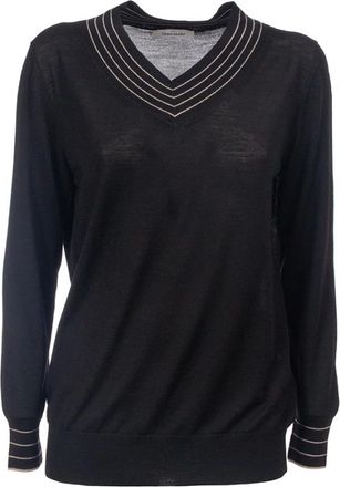 Gran Sasso Femme, Pulls, Noir, Taille: 40 FR V-neck Tricots