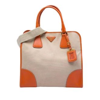 Prada Sac bandouli&egrave;re en toile Pre-owned - Femme - Pre-owned - Beige - Taille: ONE Size