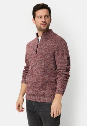 Camel Active Troyer Strick-Troyer mit melierter Struktur Langarm (1-tlg) Markenlabel