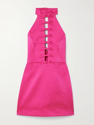 Rebecca Vallance Saskia Minikleid Aus Satin Mit Cut-out Und Schleifen - Pink