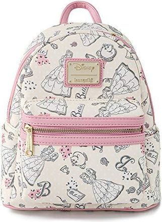 Loungefly Disney Beauty and the Beast Belle All Over Print Womens Double Strap Shoulder Bag Purse