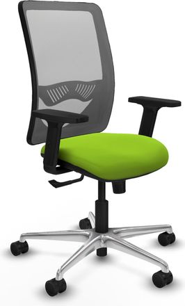 Piqueras y Crespo Computerstuhl mit Rollen Zulema mit 2D-Armen, h&ouml;henverstellbare Lendenwirbelst&uuml;tze, ausgestattet mit 3 Positionen und Schneidschaum, Grau/Pistazie