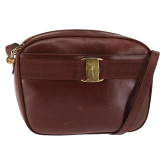 Ferragamo Pre-owned Leder Umh&auml;ngetasche - - Pre-owned - Damen - Braun - ONE SIZE