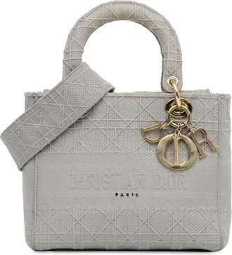 Dior Hobo Bags - Medium Canvas Cannage Lady D Lite - Gr. unisize - in Grau - für Damen