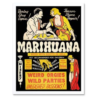 Wee Blue Coo Propaganda Political Drug Abuse Marijuana Weed Weird Art Print Framed Poster Wall Decor Kunstdruck Poster Wand-Dekor-12X16 Zoll