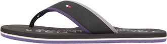 Tommy Hilfiger Herren Hilfiger Tumble Beach Sandal Fm0Fm05710 Zehentrenner, Black (Black), 44.5 EU
