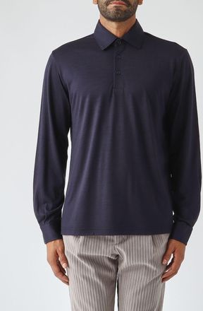 Herno Langarm-Poloshirt aus 100 % Wolle mit klassischem Kragen
