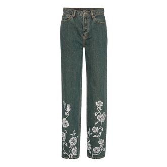 Rotate Straight Fit Baumwolljeans - - Jeans - Damen - Blau - W26