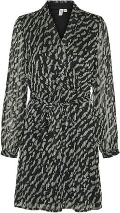 Vero Moda Vmrie L/S Abk Wrap Dress WVN Btq GA Robe Portefeuille, Vert baume, L Femme