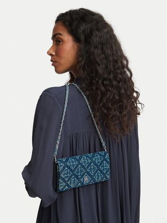 Tommy Hilfiger Handtasche Th Feminine Wallet Chain Denim AW0AW18903 Blau