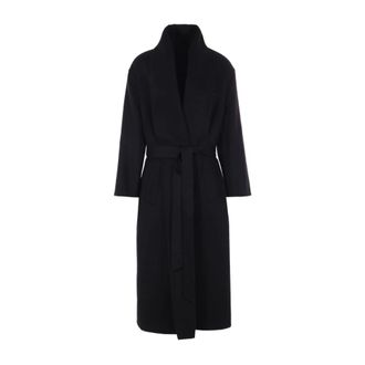 Tom Ford Homme, Manteaux, Noir, Taille: L Manteau Double Fendu en Laine Vierge et Cachemire