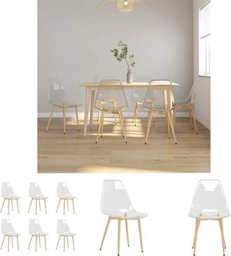 vidaXL Vidaxl - The Living Store Esszimmerst&uuml;hle 6 Stk. Transparent pet - Esszimmerst&uuml;hle - Transparentes Design - pet Kunststoff - Metallgestell - Moderne