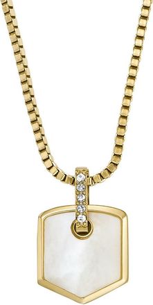 Fossil Damen Edelstahl mit Karabinerverschluss Fünfeck-Anhänger-Halskette