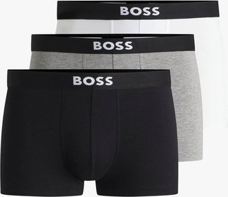 HUGO BOSS Lot de 3 boxers en coton m&eacute;lang&eacute;