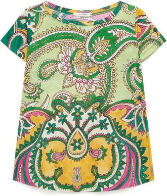 Maliparmi Maliparmi, Femme, Blouses et Chemises, Vert, Taille: 44 FR Summer Nomade Prints T-shirt